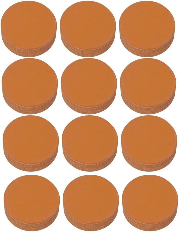 TronX Orange Weighted Ice Hockey Training Pucks - 12 Pack - HockeyTron.com